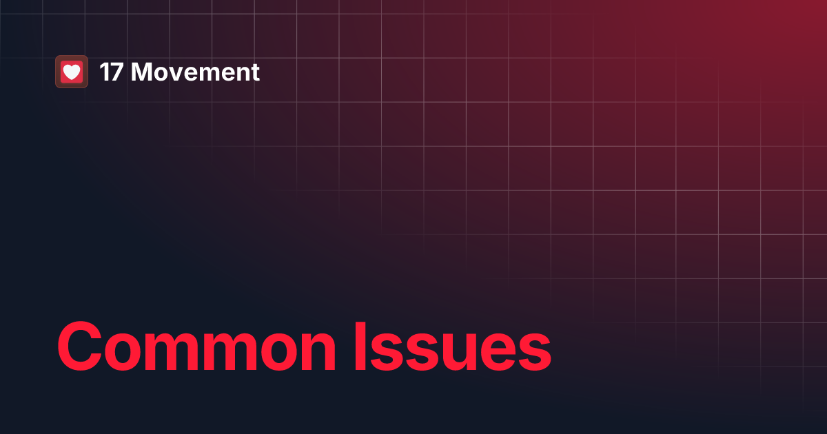 Common Issues | 17 Movement